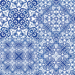 Traditional ornate motive in ceramic tile Vector Image
