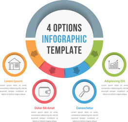 Abstract 4 circle infographics number options Vector Image