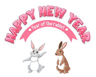 Happy new year 2023 rabbit year Royalty Free Vector Image