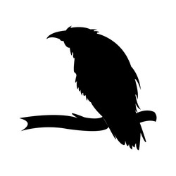 Raven silhouette Royalty Free Vector Image - VectorStock