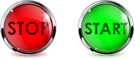 Red square stop glass button with chrome frame Vector Image