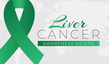 Emerald green liver cancer awareness month Vector Image