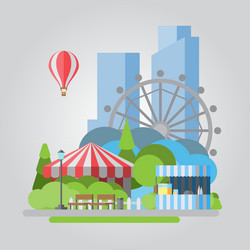 Flat design lamp post set Royalty Free Vector Image