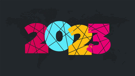 2023 year icon blue gradient background element Vector Image