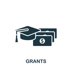 Grants icon monochrome simple icon for templates Vector Image