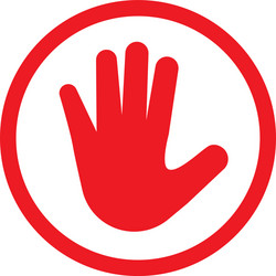 Hand blocking logo Royalty Free Vector Image - VectorStock