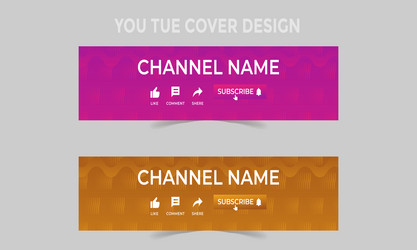 Modern youtube channel banner template design Vector Image