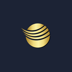 Gold round loop logo Royalty Free Vector Image
