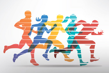 Running athletes symbol sport and competition Vector Image