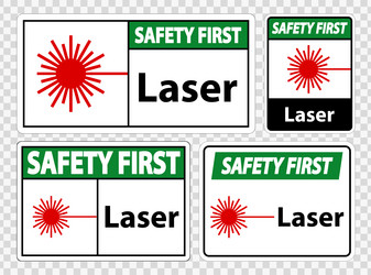 Caution safety sign laser operating on white Vector Image