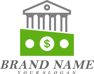 Creative government building with money logo Vector Image