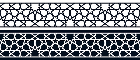 Geometric islamic horizontal seamless patterns Vector Image