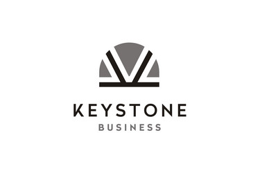Keystone arch construction building badge logo Vector Image