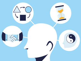 Life skills head Royalty Free Vector Image - VectorStock