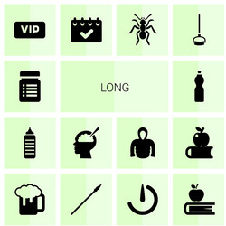 22 long icons Royalty Free Vector Image - VectorStock