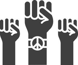 Human rights raised hands megaphone world justice Vector Image