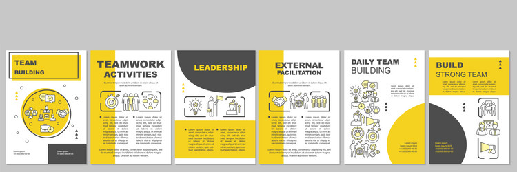 Team building brochure template layout Royalty Free Vector