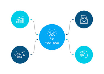 Flowchart infographic template with 4 steps Vector Image