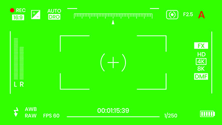 Green colored chroma key camera rec frame Vector Image