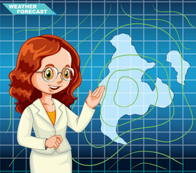 Cartoon tv weather forecast concept Royalty Free Vector