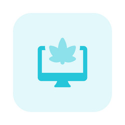 Monitoring the lab grown marijuana on a computer Vector Image