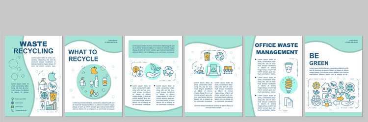 Trash recycling trends brochure template Vector Image