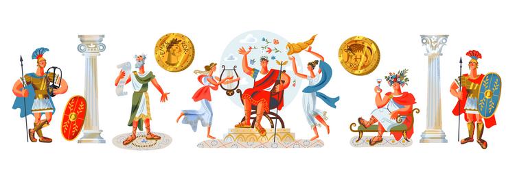 Ancient roman set Royalty Free Vector Image - VectorStock