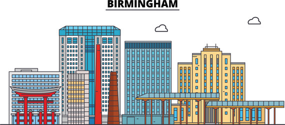 Birmingham Uk Skyline Silhouette Vector Images (85)
