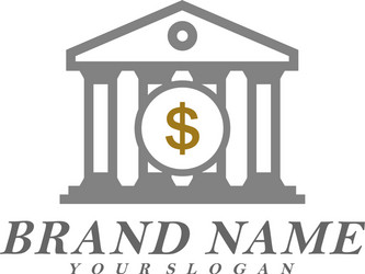 Creative government building with money logo Vector Image