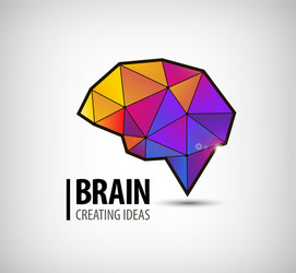 Logo psychologist crystal brain emblem Royalty Free Vector