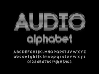 Radio wave style font alphabet letters and numbers