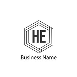 Initial he letter logo design Royalty Free Vector Image