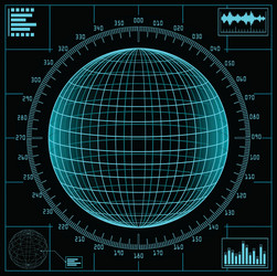 Radar screen with world map Royalty Free Vector Image
