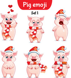 Set of cute pig characters 2 Royalty Free Vector Image