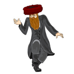 Orthodox jewish man cartoon character in hat Vector Image