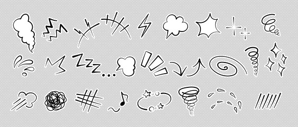 Manga or anime comic emoticon element graphic Vector Image