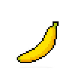 8 bit pixel art banana fruit pixels for games Vector Image