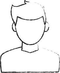 Colorful image cartoon front view half body man Vector Image