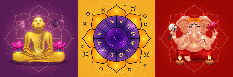 Vedic astrology banners Royalty Free Vector Image
