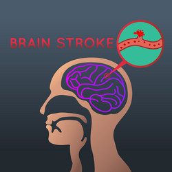 Stroke logo icon design medical Royalty Free Vector Image