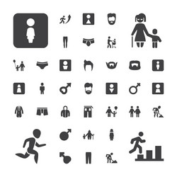12 men icons Royalty Free Vector Image - VectorStock