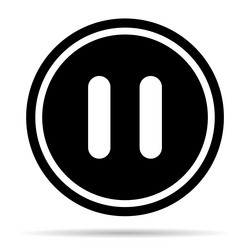 Stop and pause icon with shadow interface media Vector Image