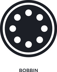 Two color bobbin icon from sew concept isolated Vector Image