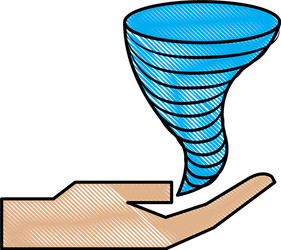 Hand with twister silhouette isolated icon Vector Image