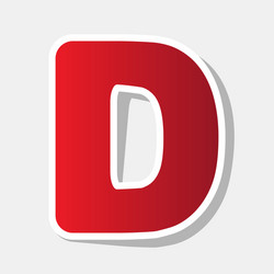D letter in isometric 3d style with shadow Vector Image