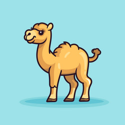 Camel hand-drawn comic cute doodle style Vector Image