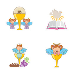 Cartoon angels collection set Royalty Free Vector Image