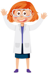 Cute scientist girl cartoon character Royalty Free Vector