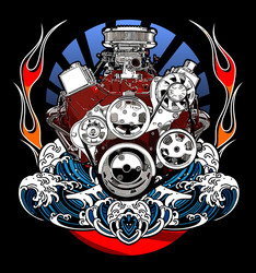 Car engine racing template Royalty Free Vector Image