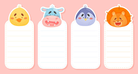 Cute lion and monkey animal empty card Royalty Free Vector